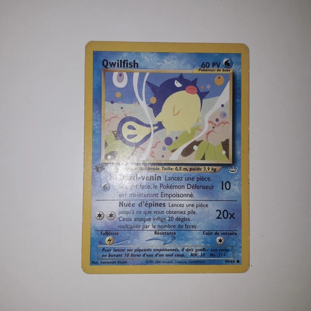 CARTE POKEMON QWILFISH 1Ere Edition 49.64 EUR 10,00 - PicClick FR