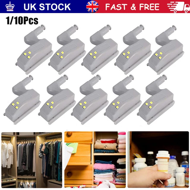 1~20X LED SENSOR Light Kitchen Cabinet Hinge Cupboard Closet Wardrobe Lights New £4.55 - PicClick UK