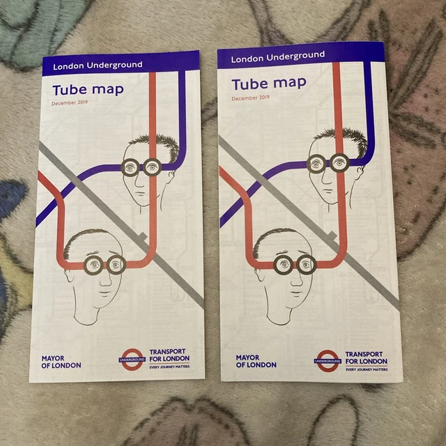 2 X December 2019 London Underground Tube Map TFL - 2 maps £1.42 ...