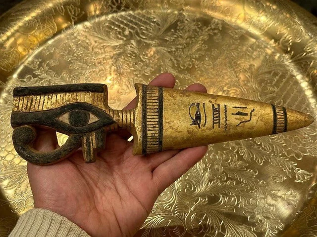 A RARE ANCIENT Egyptian amulet made of stone bearing the golden eye of ...
