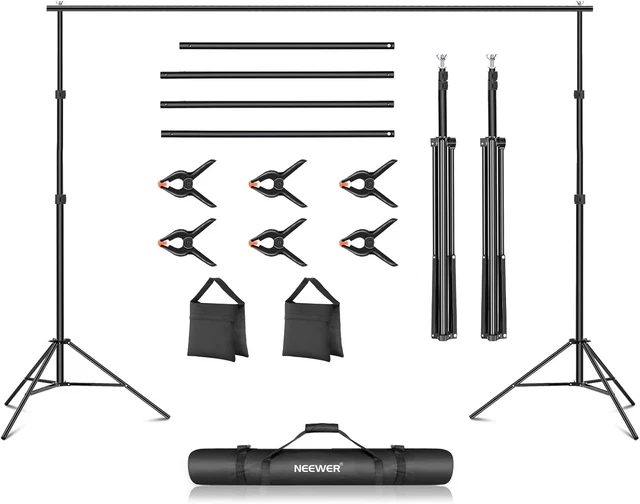 NEEWER BACKDROP STAND 10Ft X 7Ft, Adjustable Photo Studio Backdrop ...