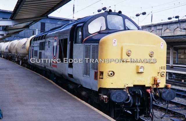 ORIGINAL RAILWAY SLIDE: Class 37 Diesel 37413 at Carlisle 1996 D-153 £2 ...