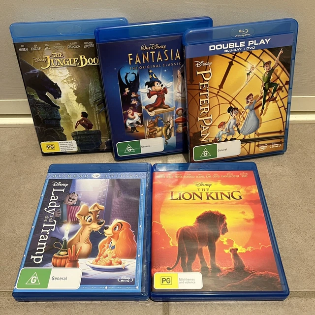 DISNEY MOVIES BUNDLE x5 Blu-ray Lion King, Lady & The Tramp, Peter Pan ...