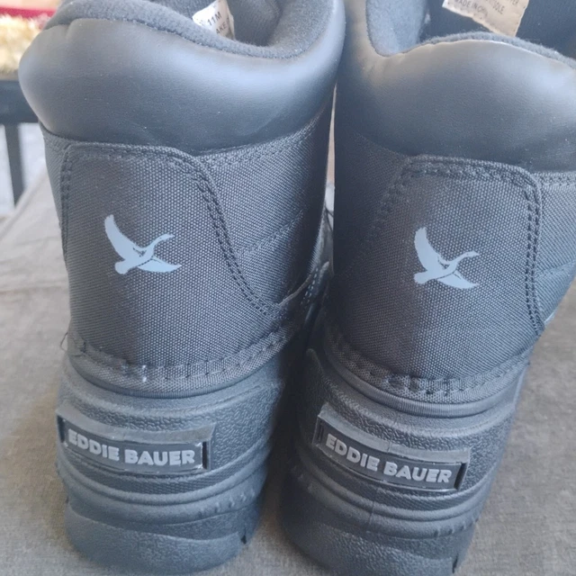 NWT EDDIE BAUER Black Lake Crest Waterproof Winter Boots Zip Closure ...