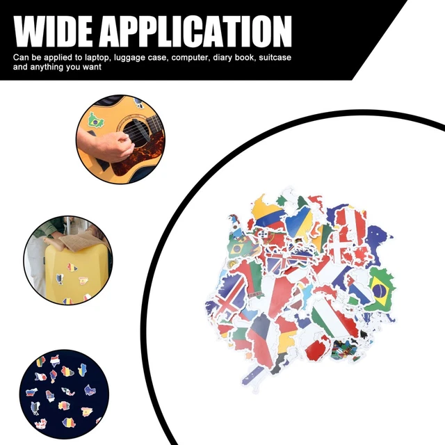 150 SHEETS WORLD Travel Stickers Laptop Decorative Country Flag ...
