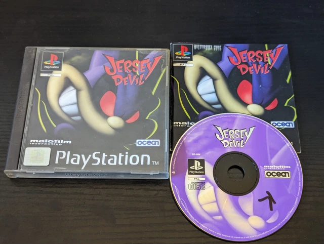JERSEY DEVIL PS1 (COMPLETE + WALKTHROUGH GUIDE) black label Sony ...