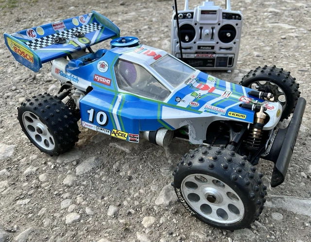 VINTAGE RADIO CONTROLLED 1/8th Kyosho Turbo Burns IC nitro RC 4WD buggy ...