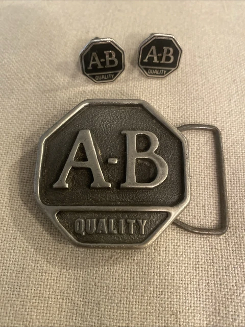 VERY RARE VINTAGE Allen Bradley Belt Buckle and Cuff Links £22.58 ...