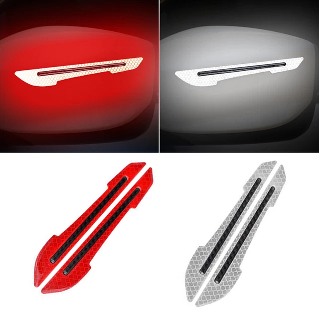 2× REFLECTIVE RED Car Side Mirror Warning Sticker Decal Molding Trim ...
