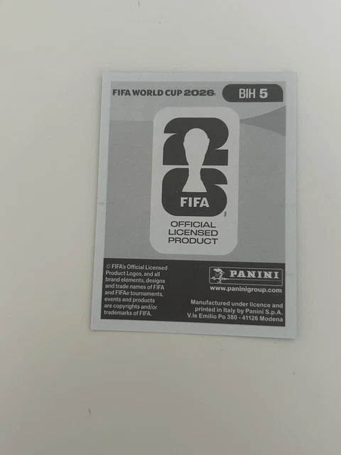 PANINI FIFA WORLD Cup 2026 non-stuck sticker Tarik Muharemovic Bosnia ...