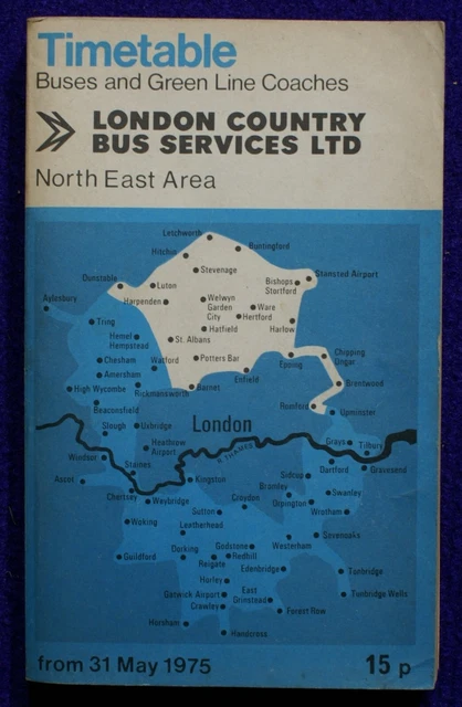 LONDON COUNTRY BUSES Green Line Coaches Transport Timetable North East ...