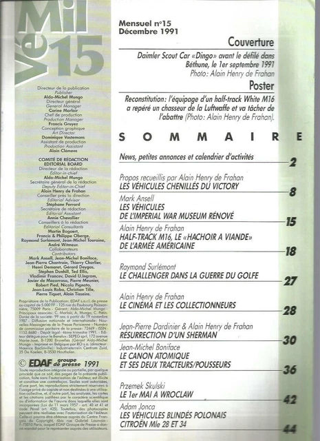 VEMIL N°15 - Half-Track M16 / Canon Atomique / Sherman / Chelilles Du ...