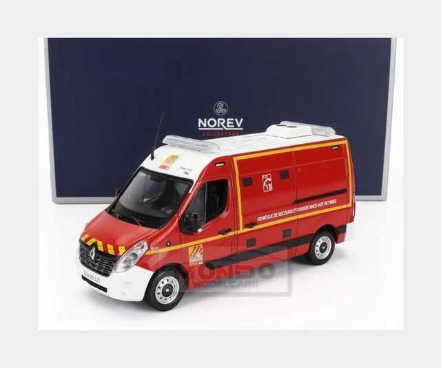 1:43 NOREV RENAULT Master Van Vsav Sapeurs Pompiers 2014 Red White ...