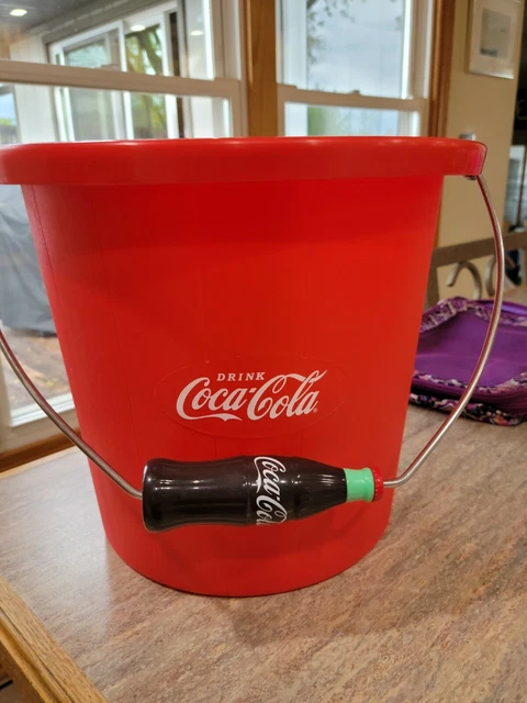 COCA COLA RETRO Beverage Plastic Red Coke Ice Party Bucket with Bottle ...
