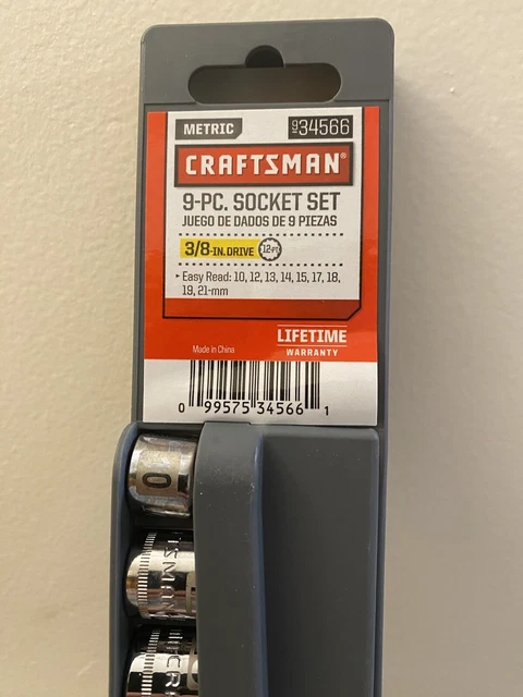 CRAFTSMAN 9PC METRIC Socket Set 3/8" Drive Easy-to-Read EUR 22,61 ...
