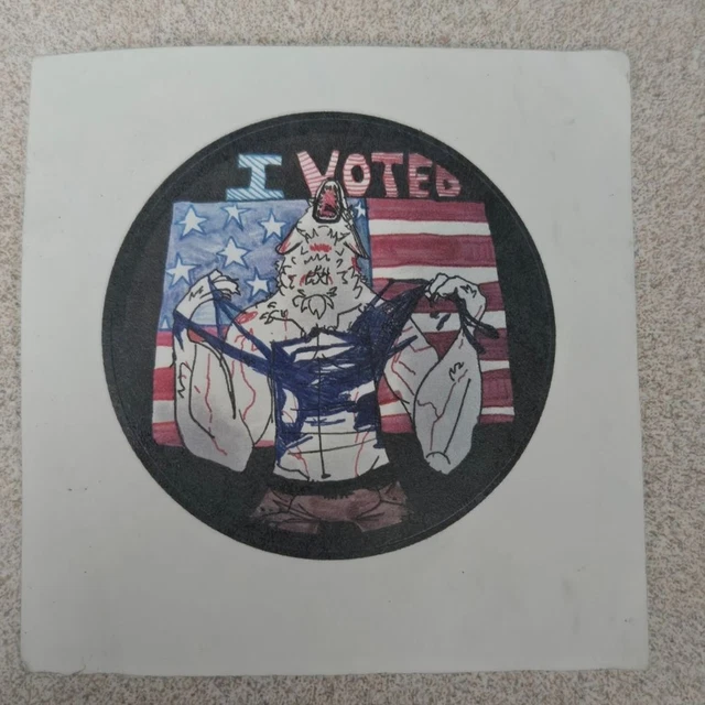 I VOTED STICKER - Michigan Werewolf 2024 Election - Authentic $100.00 ...