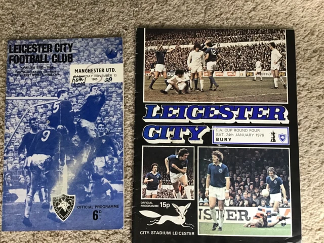 TWO LEICESTER CITY football programmes, Manchester United 1965 , Bury ...