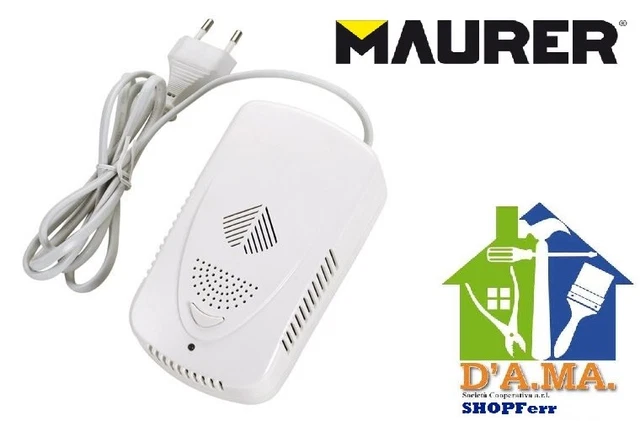 RILEVATORE ALLARME PER FUGHE DI GAS (METANO,GPL,BUTANO) 220 V 85 dB MAURER EUR 22,90 - PicClick IT