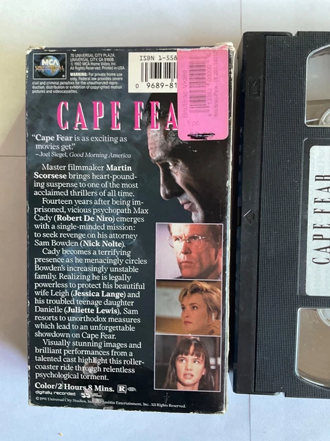 CAPE FEAR (VHS, 1992) **Buy 2 Get 1 Free** £3.56 - PicClick UK