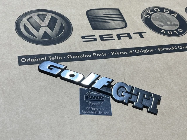 VW GOLF MK2 Rear Golf GTI Badge Emblem Satin Black and Chrome New ...