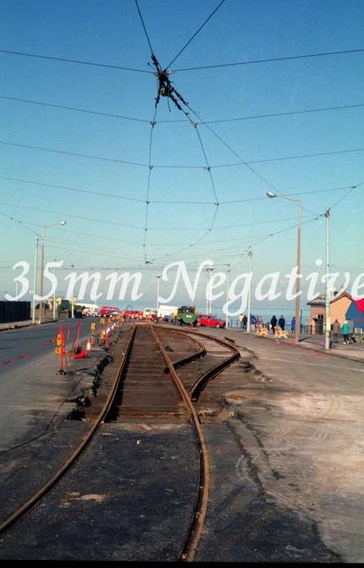 BLACKPOOL TRAMWAY TRACK RELAY FLEETWOOD FERRY 199X 35mm NEGATIVE ...