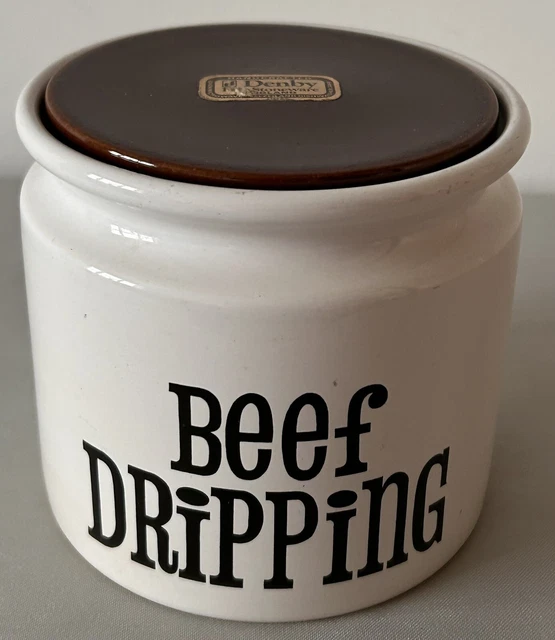 VINTAGE TG GREEN Ltd Gresley England Beef Dripping Stoneware Canister £ ...