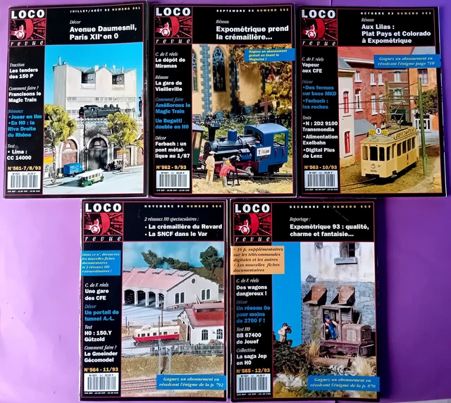 LOT DE 5 Loco revue n° 561 à 565 1993 - Train, modélisme ferroviaire ...