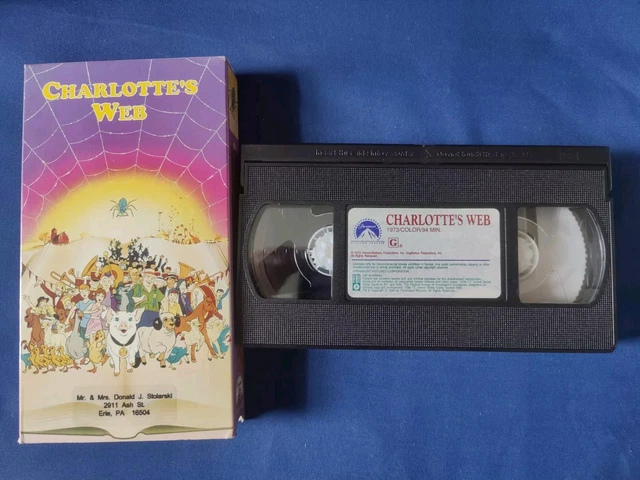 CHARLOTTE’S WEB VHS, 1972/96 Paramount Hanna-Barbera Productions Book ...