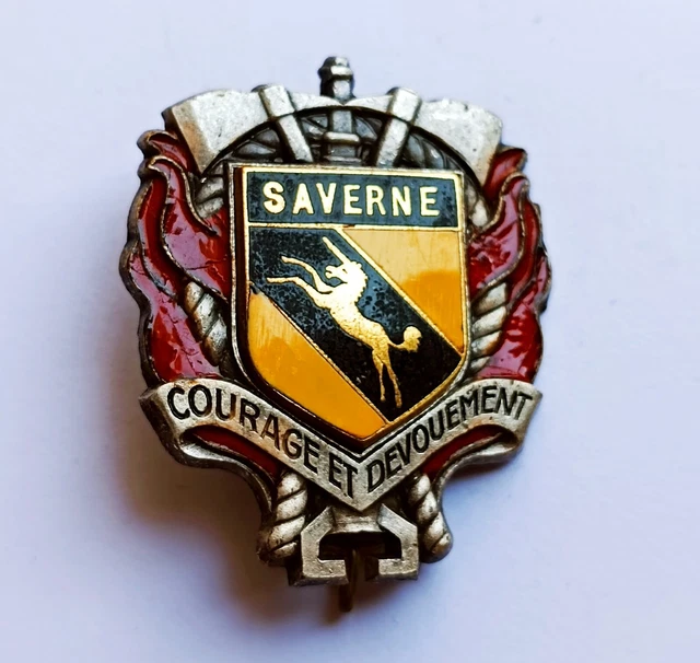 INSIGNE ANCIEN SAPEURS Pompiers Saverne Vintage french Firefighter ...