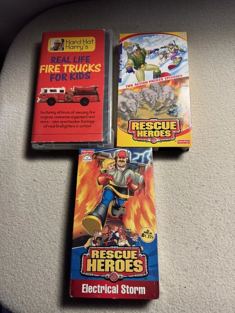 RESCUE HEROES FIRE Truck VHS Lot Electrical Storm Real Life Nostalgia ...