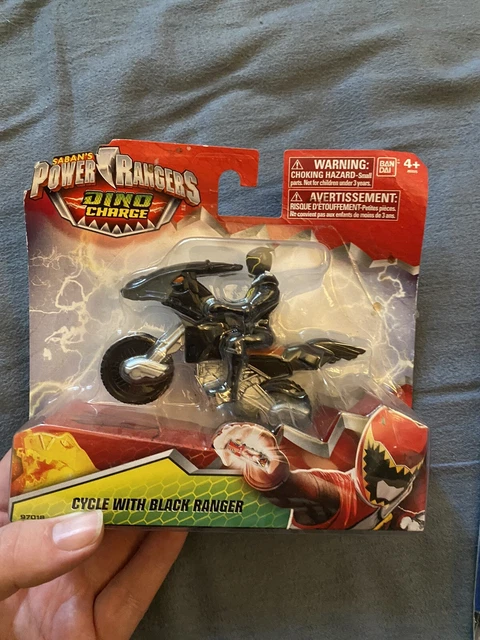 FIGURINE POWER RANGERS dino charge black force cycle with black ranger ...