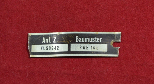 GERMAN WW2 LUFTWAFFE Junkers JU88 Data Plate Rare War Relic Original £ ...