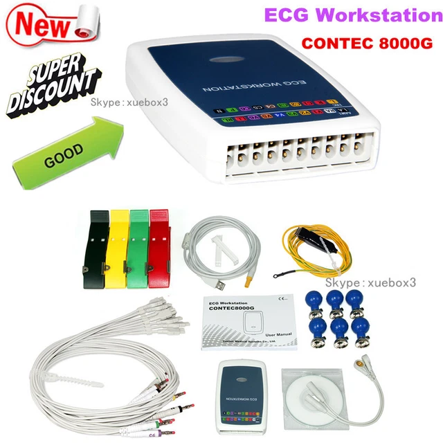 CONTEC 12-LEAD ECG Workstation EKG Monitor Recorder Sync PC Software ...