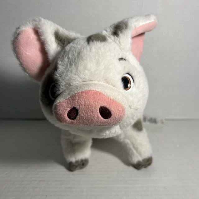 DISNEY STORE MOANA Pua Plush Pig Stuffed Animal 12”w/ Tail 9.5" Genuine ...