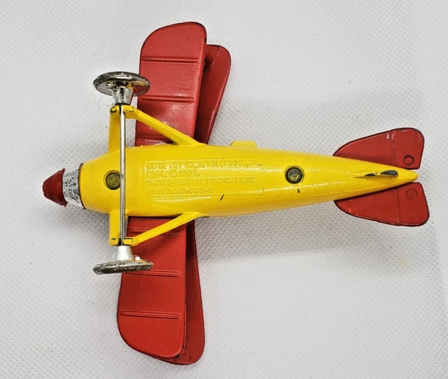 VINTAGE SNOOPY 1965 Flying Ace Bi-Plane Peanuts Gang Die Cast Airplane ...