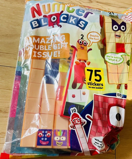 CBEEBIES NUMBER BLOCKS 26-29 Double Gift magazine Stickers Dominoes ...