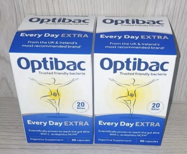 OPTIBAC EVERY DAY Extra 30 Capsules New, X2 £39.93 - PicClick UK