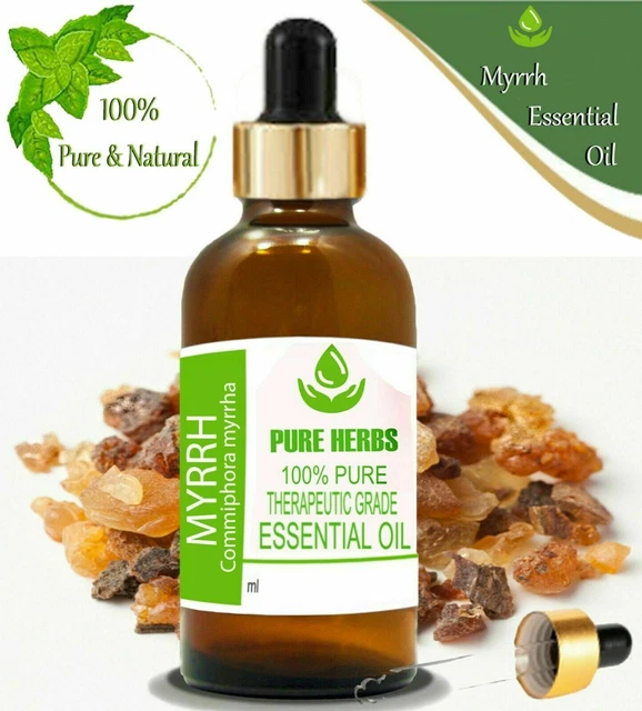 PURE HERBS MIRRA 100% Puro e Naturale Commiphora myrrha Olio Essenziale ...
