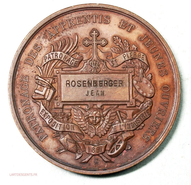 MEDAILLE ST VINCENT DE PAUL, patronages des jeunes ouvriers 1897 (FR1) MED335 EUR 83,10 ...