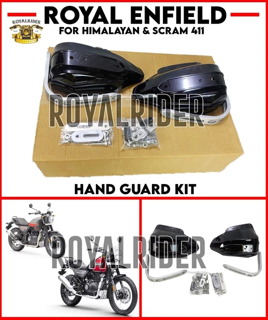 ROYAL ENFIELD &HAND GUARD KIT" BLACK For Himalayan & Scram 411 £46.14 ...