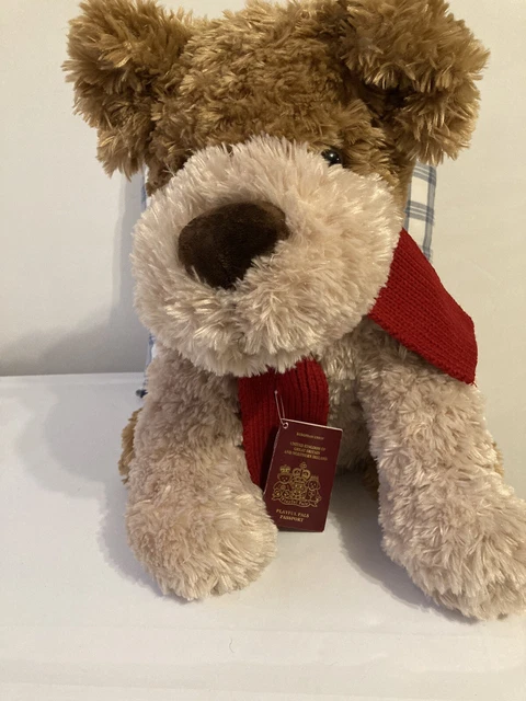 BHS PASSPORT PALS DYLON SOFT TOY PUPPY DOG WITH RED SCARF- Approx 18 ...