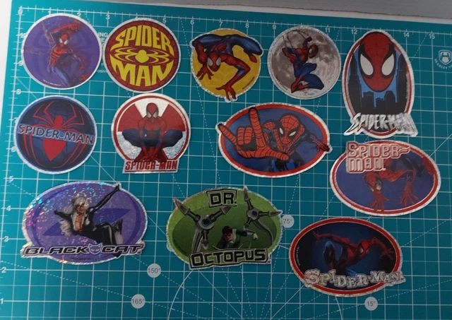 VINTAGE SPIDER-MAN SERIES 2 Complete Set-12 Prismatic Stickers Vending ...