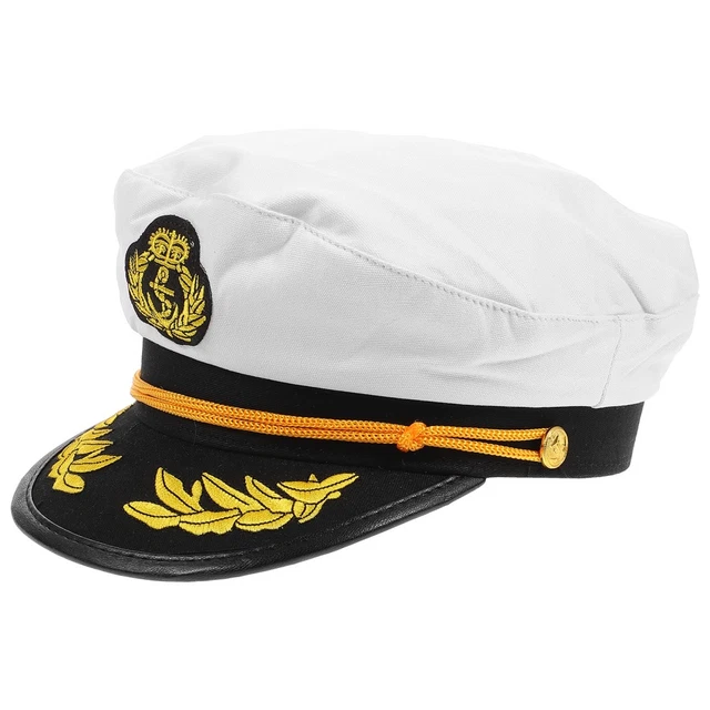CAPTAIN HAT CAPTAIN Sailor Uniform Costume Accessory Fancy Dress ...