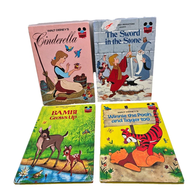 DISNEY BOOKS CINDERELLA The Sword In The Stone Bambi Winnie The Pooh ...