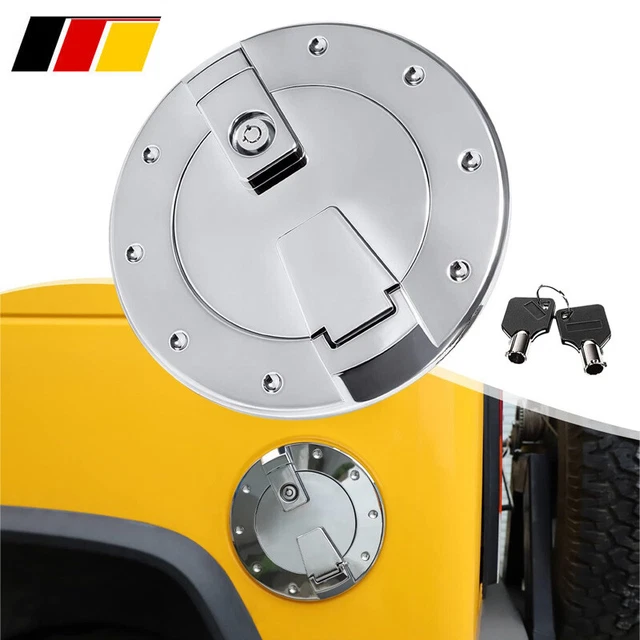 CHROME FUEL DOOR Locking Aluminum Gas Tank Cap Cover for Hummer H2 2003 ...