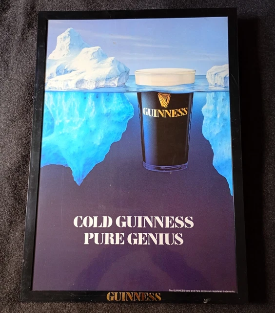 GUINESS FRAME WITH Large Doudle Sided Laminated Guinness Poster £10.79 ...