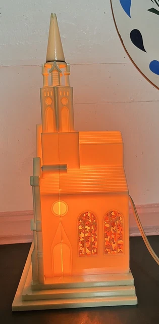 VINTAGE CHRISTMAS Raylite Electric Corp. Lighted Musical Church music ...