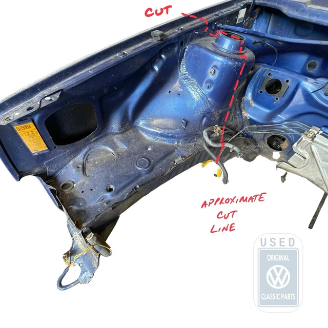 VW GOLF MK2 Front Drivers side chassis leg flitch Airbox tray body cut ...