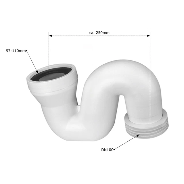 TOILET CONNECTION DN100 with slat connection sheet siphon connection ...