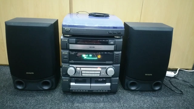 AIWA STEREO HI Fi Stack System Cx Zr 550 K Turntable Cd Cassette Tuner ...